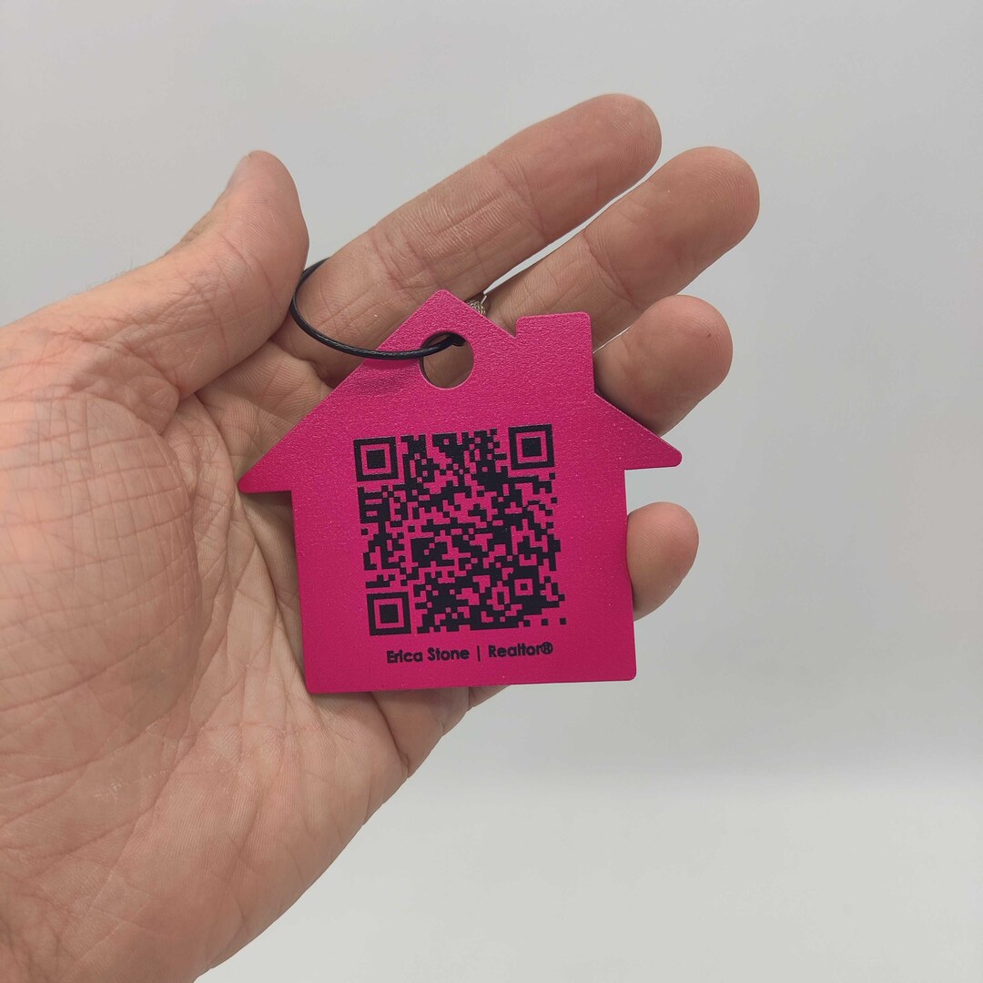 QR Custom Keychain With Logo, Real Estate Keychain, Realtor Closing ...