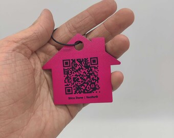 Double Sided QR Code Keychain | Realtor Closing Gift | Real Estate ...