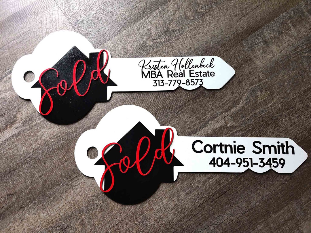 Personalized 3D SOLD Key, Sold Key Sign, Realtor Gift, Key Shape SOLD ...