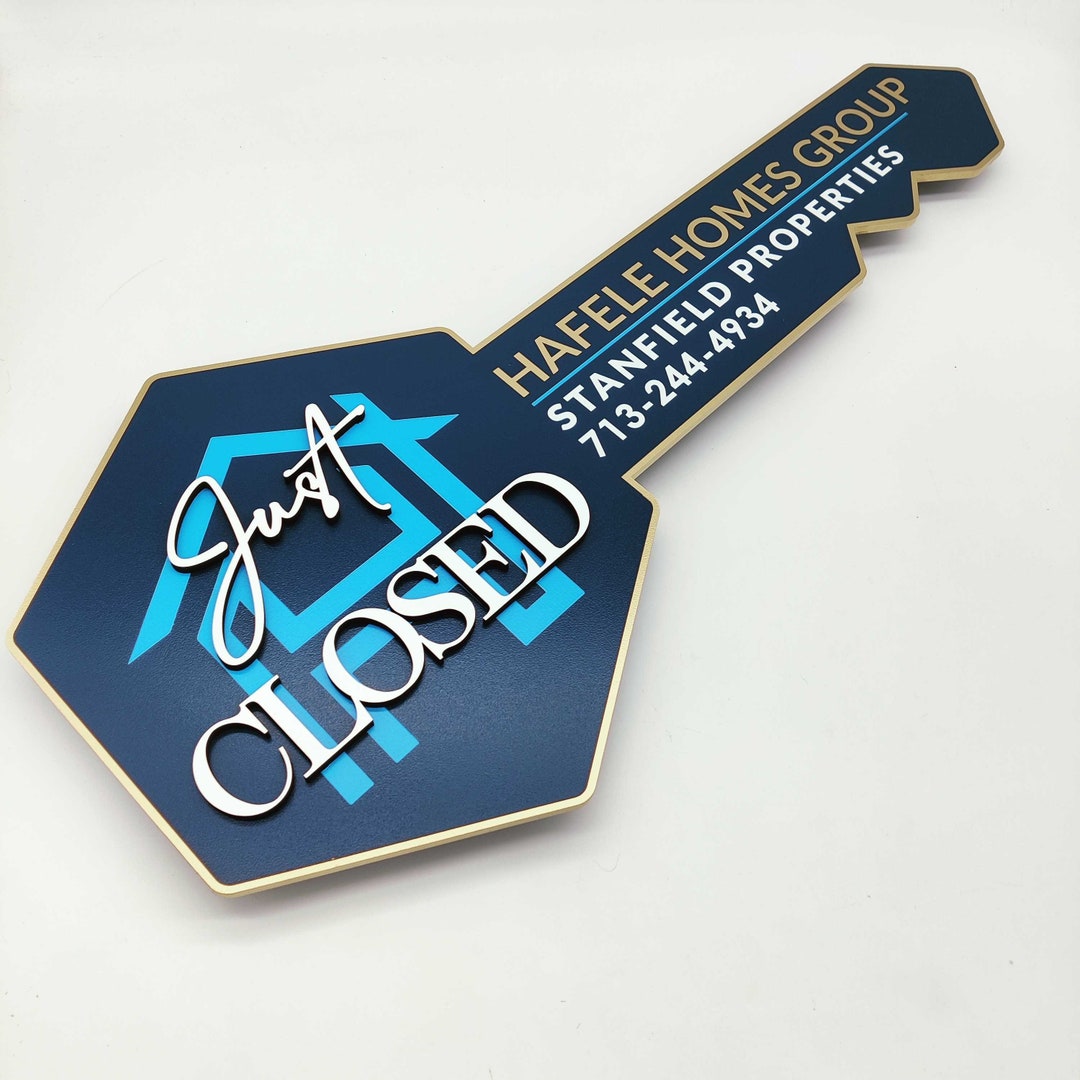 Closed Sign, Key Sold Sign, Modern Photo Prop for Realtors, Realtor ...
