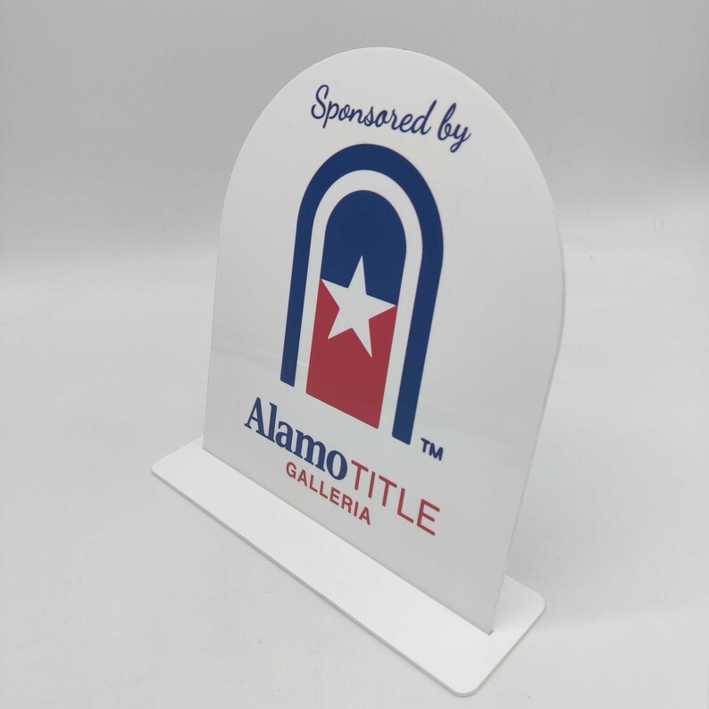 Custom Printed Acrylic Desktop Sign - Personalized Tabletop Business ...