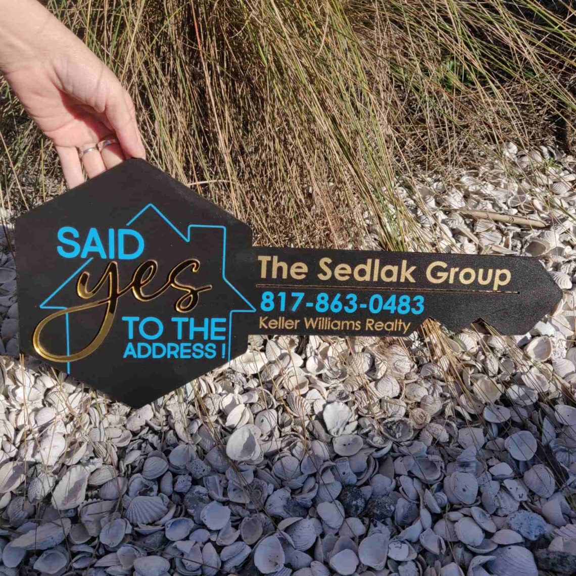 Realtor Key Sold Sign With Acrylic Elements Modern Key Sign - Etsy