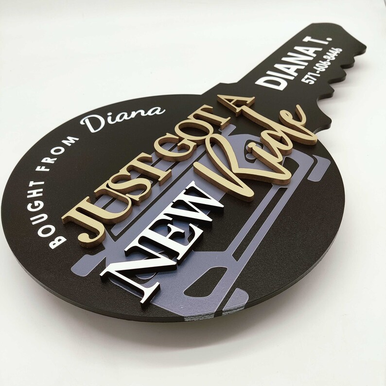 Just Got A New Ride Care Salesman Gift, 3D Sold Car SIGN, New Car Gift ...