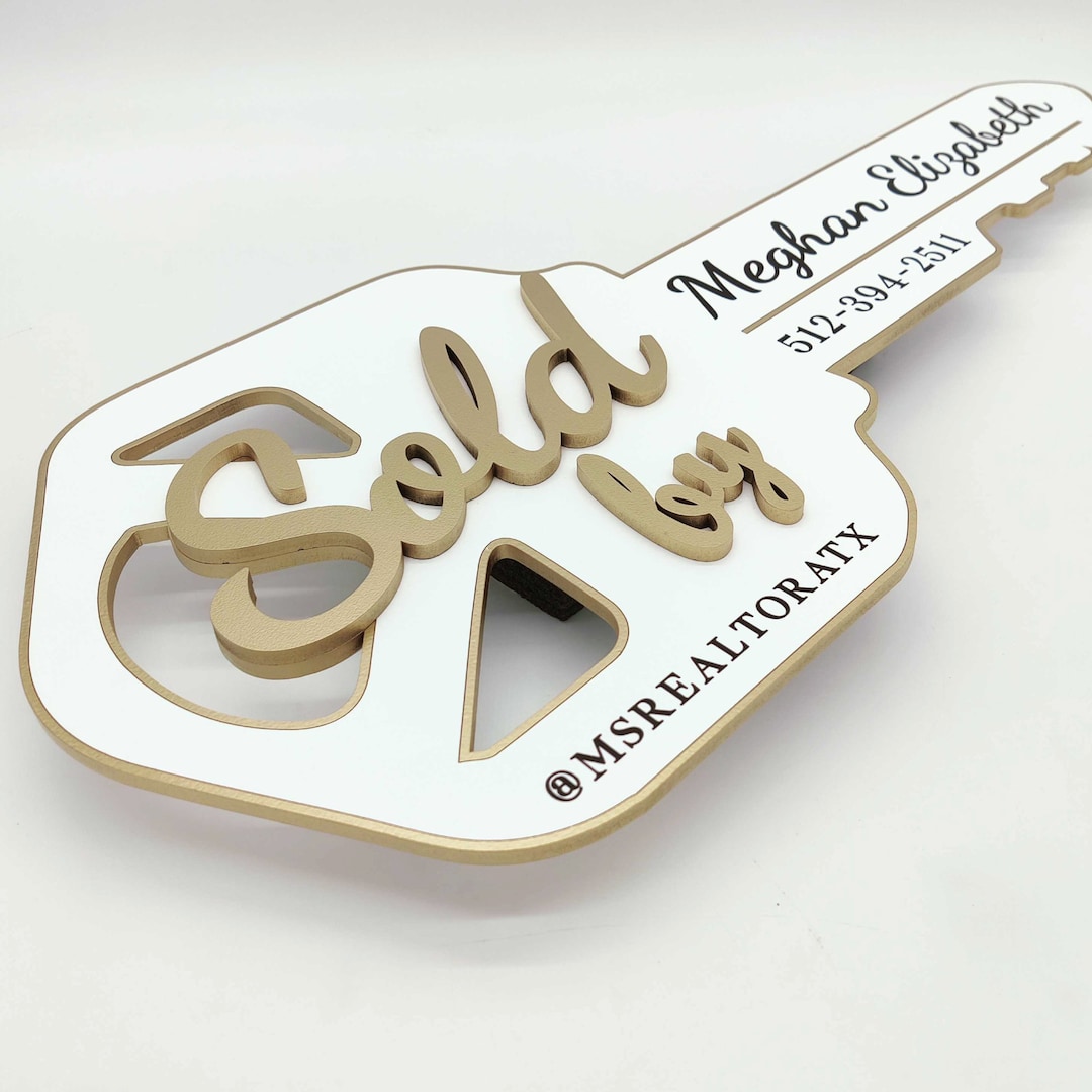 Sold by Key Modern, Closing Photo Prop, Modern Key Sign for Realtors ...