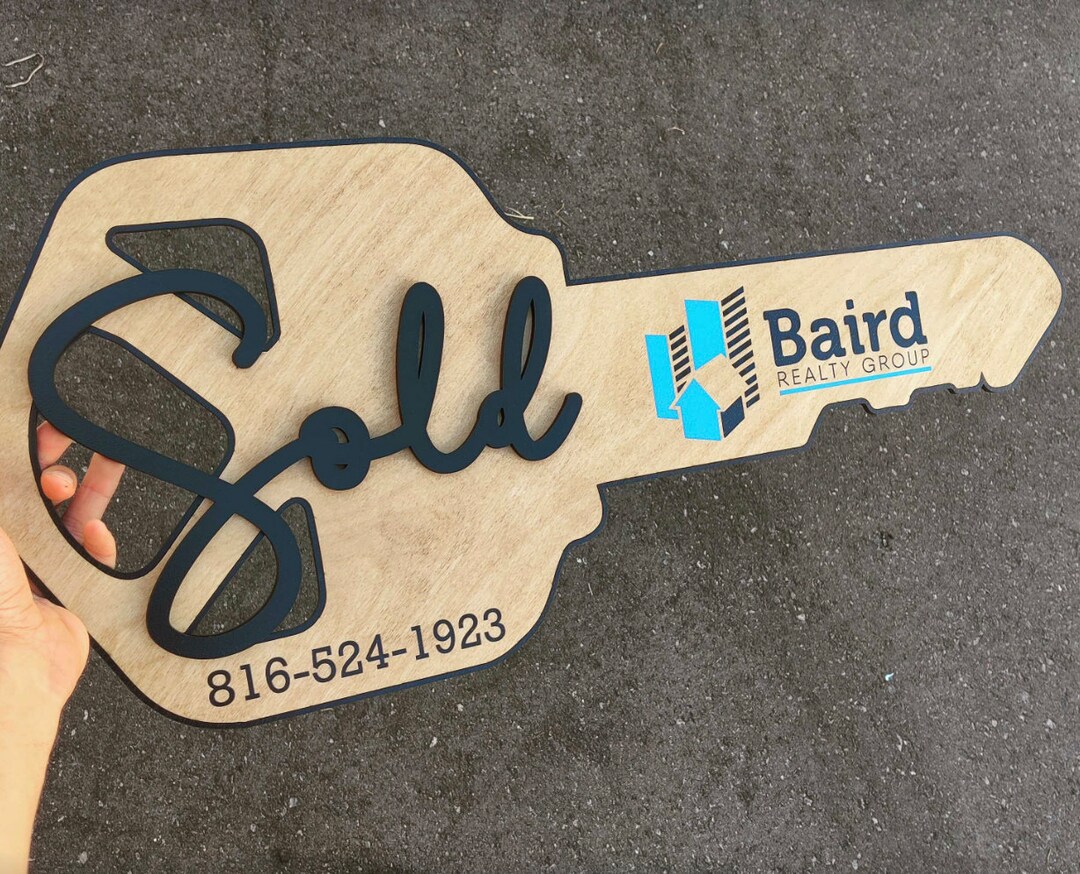 Sold Key Sign, 3D Sold Photo Prop, Gift Closed Sign, Realtor Closed ...