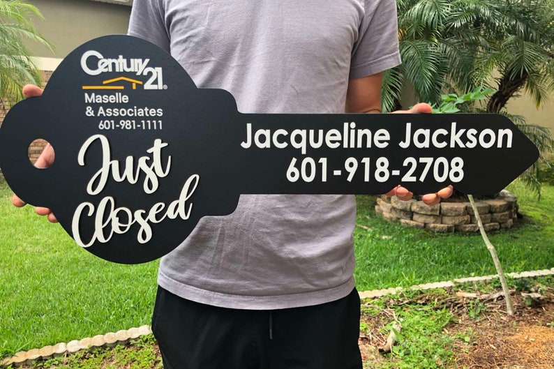 Just Closed Key Sign, 3D Title Company Sign, Title Company Closed Sign ...