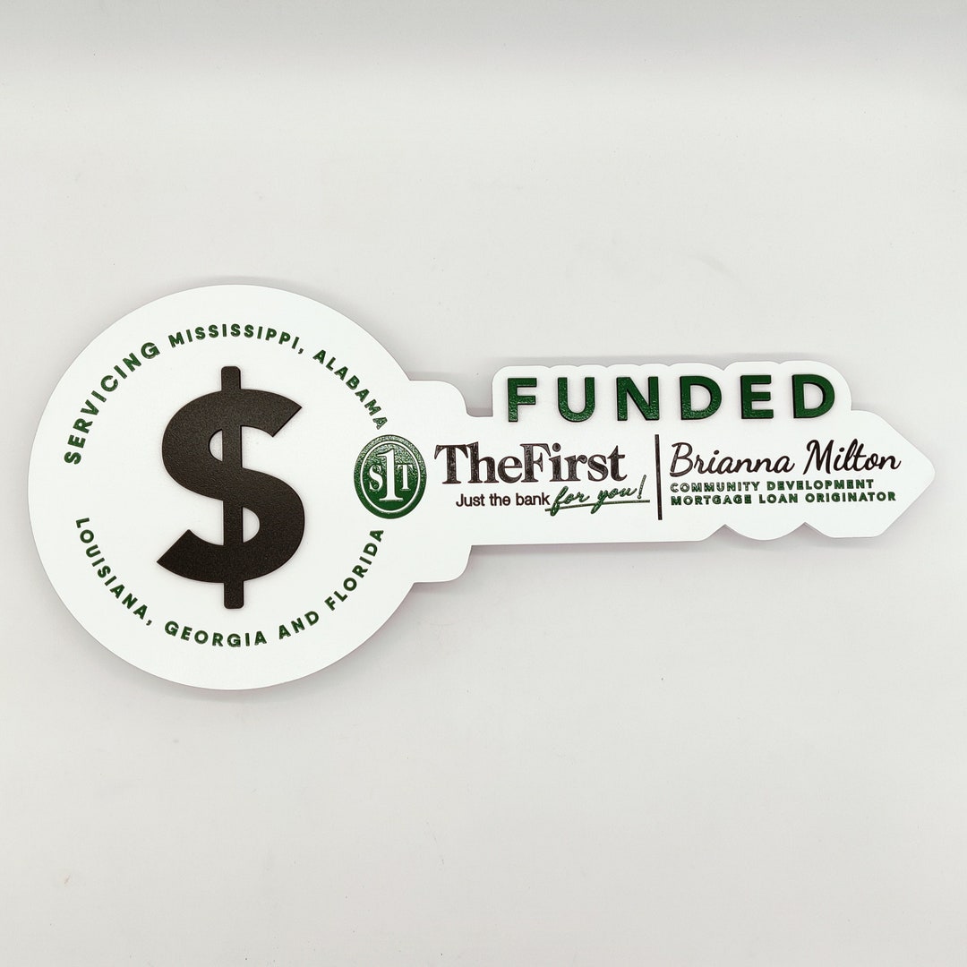Funded Key Sign for Mortgage Company, 3D Mortgage Sign, Loan Gift ...