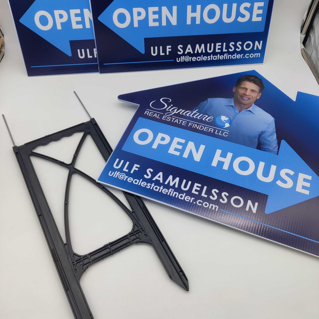 Custom House Shaped Yard Sign, Open House Yard Sign, Directional Sign ...