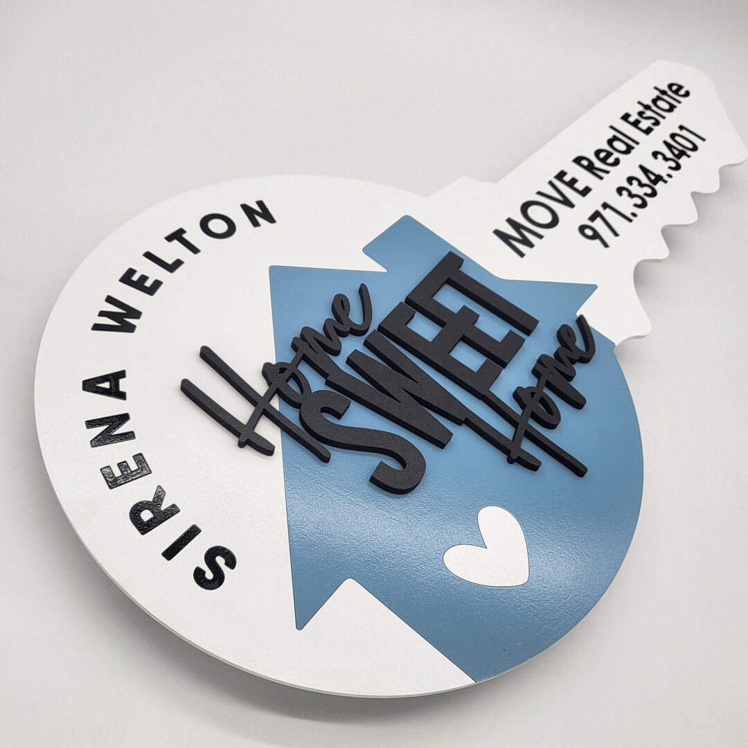 Home Sweet Home Key Sign, 3D Realtor Closing Sign, Sold Real Estate ...