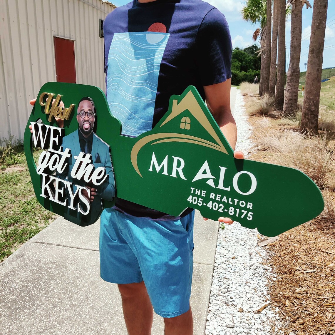 Closing Photo Prop, 3D Modern Key Sign for Realtors, Realtor Gift, XXL ...