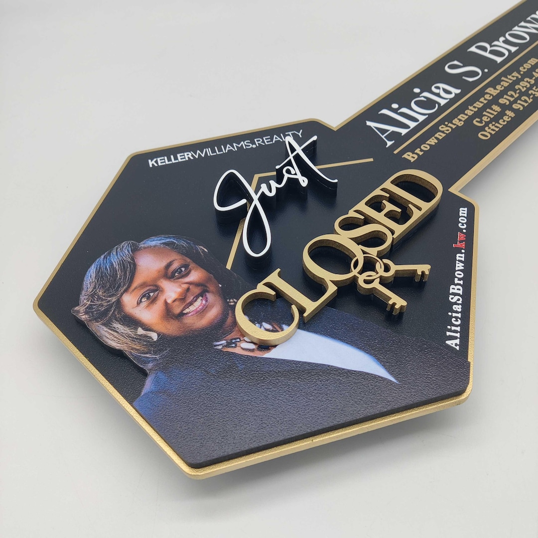 Photo Key Sign, Real Estate Key Sign With Photo, Closing Photo Prop, 3D ...