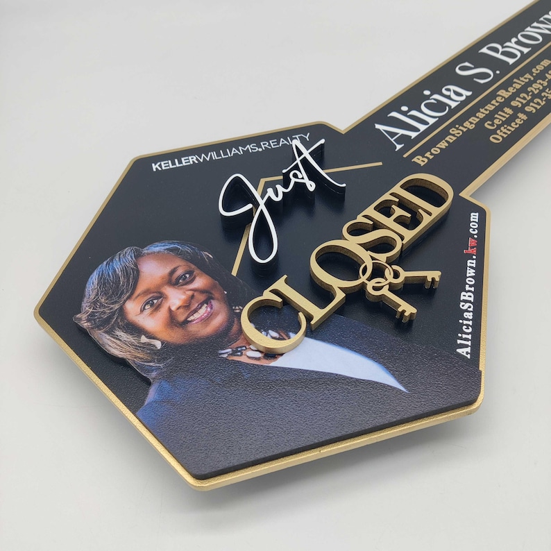 Photo Key Sign, Real Estate Key Sign With Photo, Closing Photo Prop, 3D ...