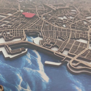 CUSTOM Laser Cut Map of Any City in the World, City Map Engraved, 3D ...