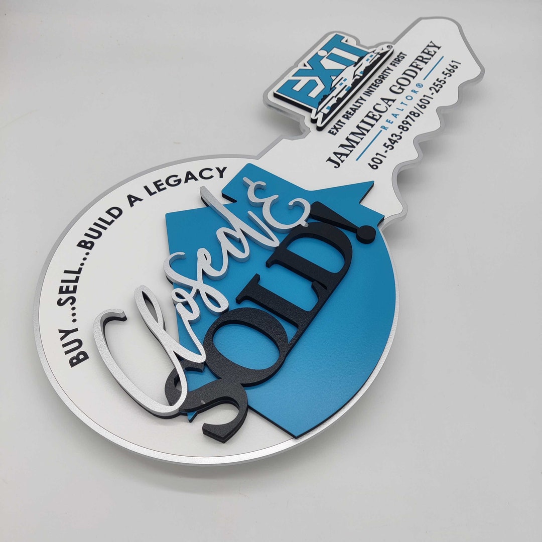 Key Sold Sign, Closing Photo Prop, Modern Key Sign for Realtors ...