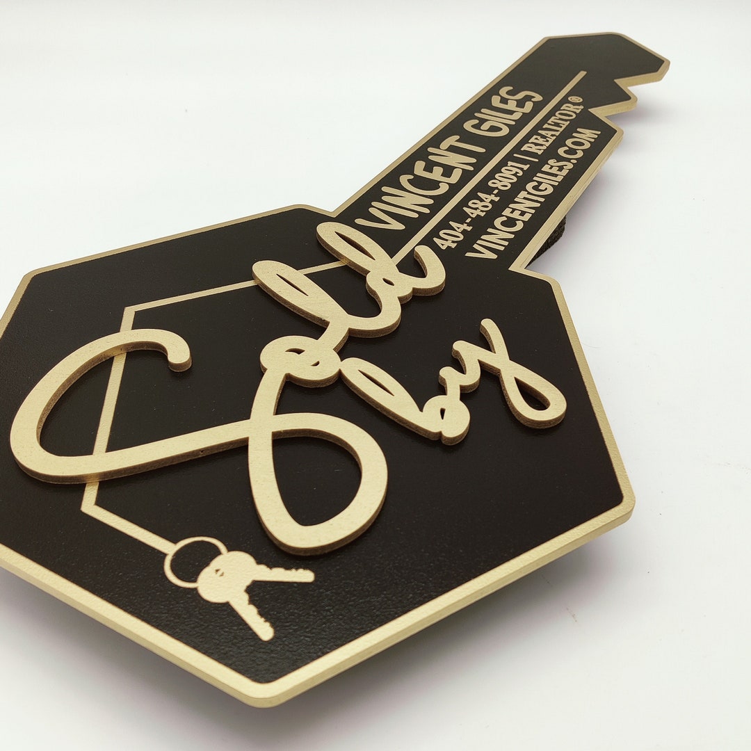 Key Sold by Sign, Gold Closing Photo Prop, 3D Key Sign for Realtors ...