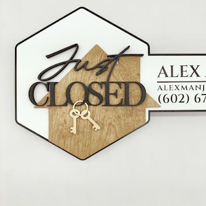 Just Closed, 3D Key Sold Sign, Closing Photo Prop, Wood House, Key Sign ...