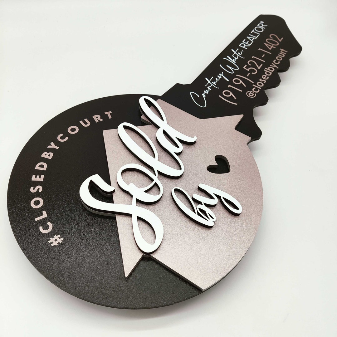 Sold by Key Sign, Realtor Closing Custom, Sold Real Estate Agent Key ...