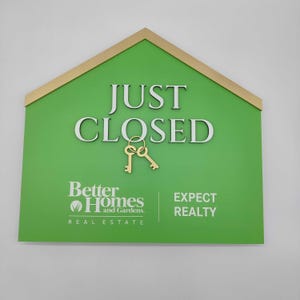House Shaped Sign, Just Closed, Realtor House Sign, Real Estate Sign ...