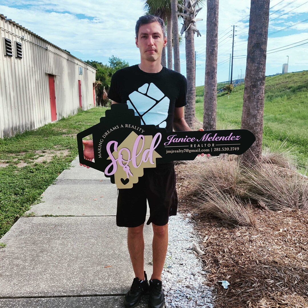 3D Real Estate Key Sold by Sign, Realtor Key Sign, Realtor Gift, Real ...