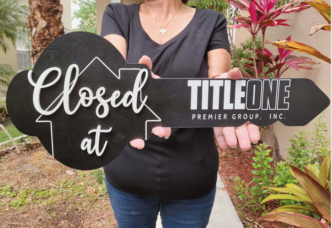 Title Company Key Sign, 3D Closing Sign, Closed Key Sign, Key Shape ...