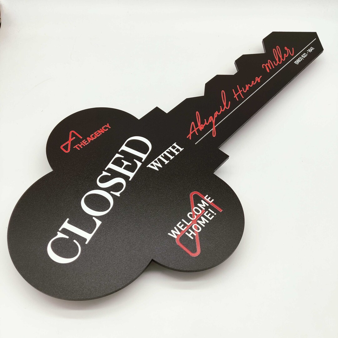 Closed With, Personalized Realtor Marketing Key Sign, Realtor Social ...