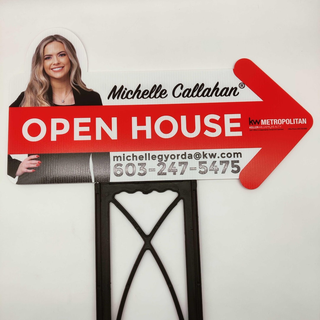 Open House Arrow Corrugated Plastic Sign, Realtor Open House Sign, Open ...
