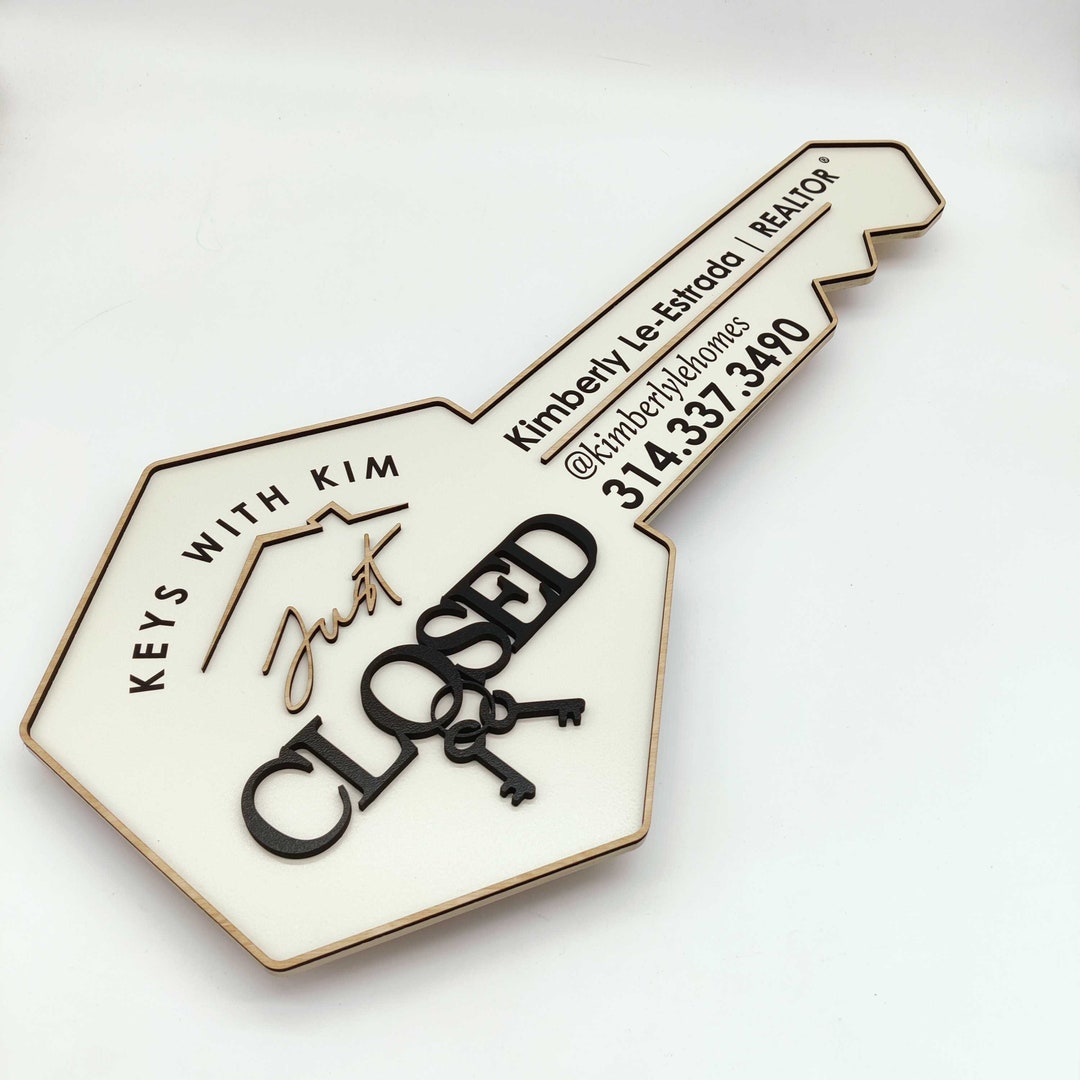3D Just Closed, Closing Day Custom Sign, Sold Real Estate Agent Key ...