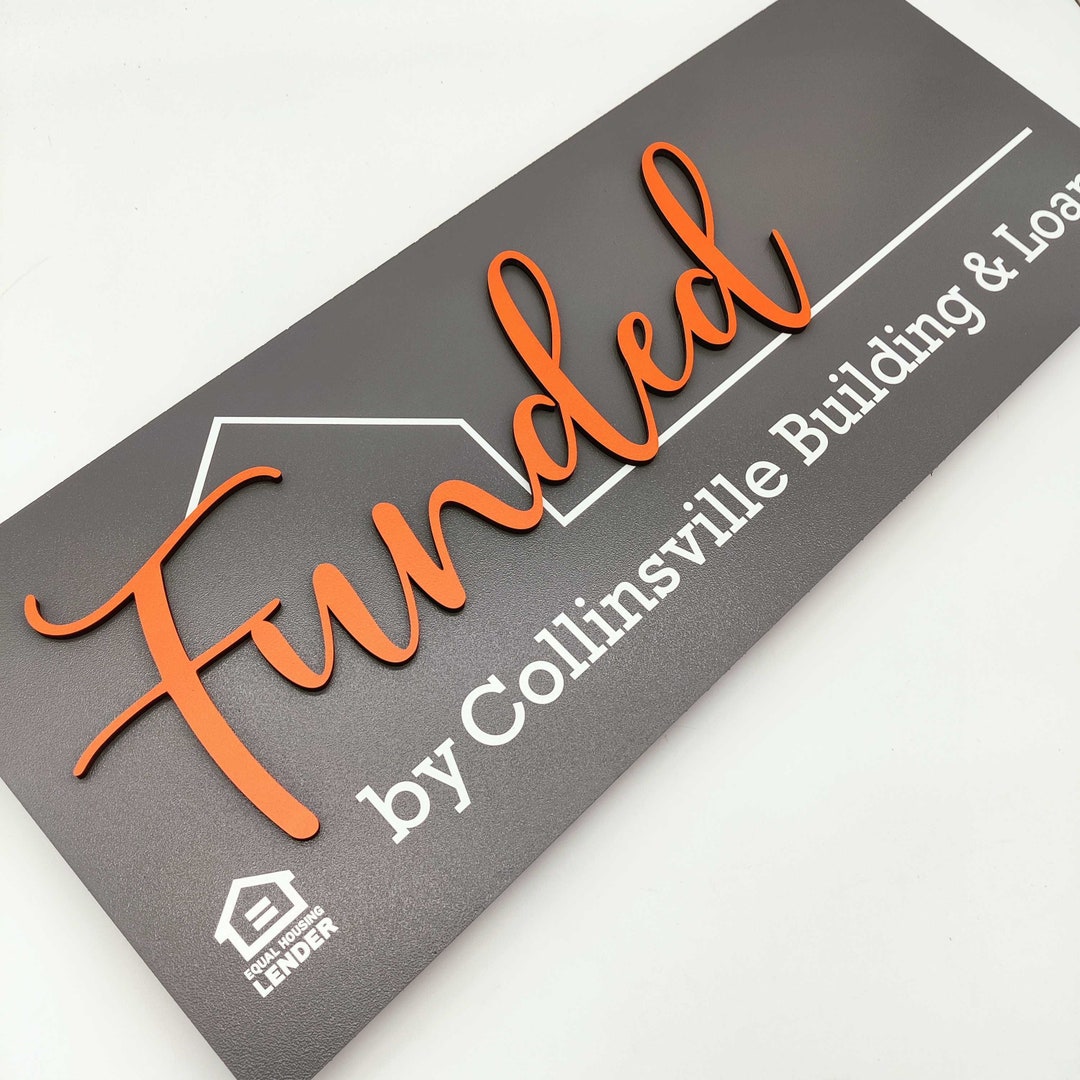 Funded Sign, Sold Wooden, Closing Gift Real Estate Agent Broker ...