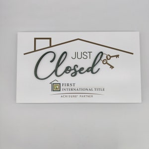 Closed Sign, Sold Wooden, Closing Gift Real Estate Agent Broker ...