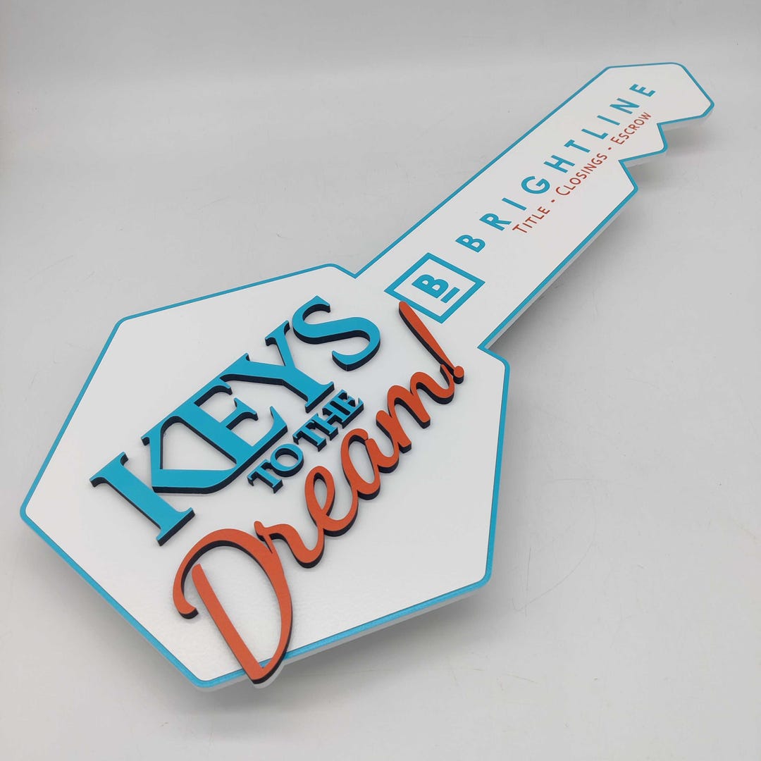 Keys to the Dream Sign, White Key Sign, 3D Closing Photo Prop, Giant ...
