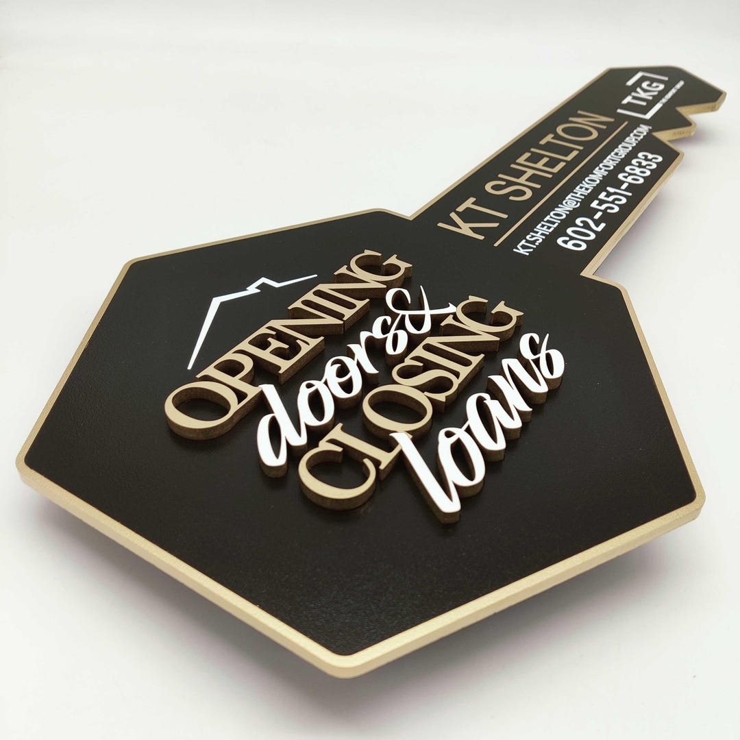 Opening Doors Custom Sign, 3D Key Sign, Sold Real Estate Agent Key ...