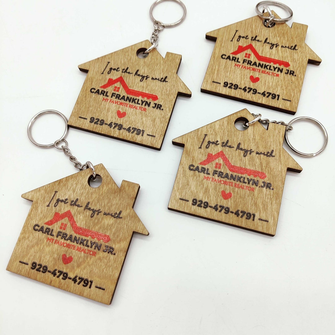 Custom Keychain With Logo, Real Estate Keychain, Realtor Closing Gift ...