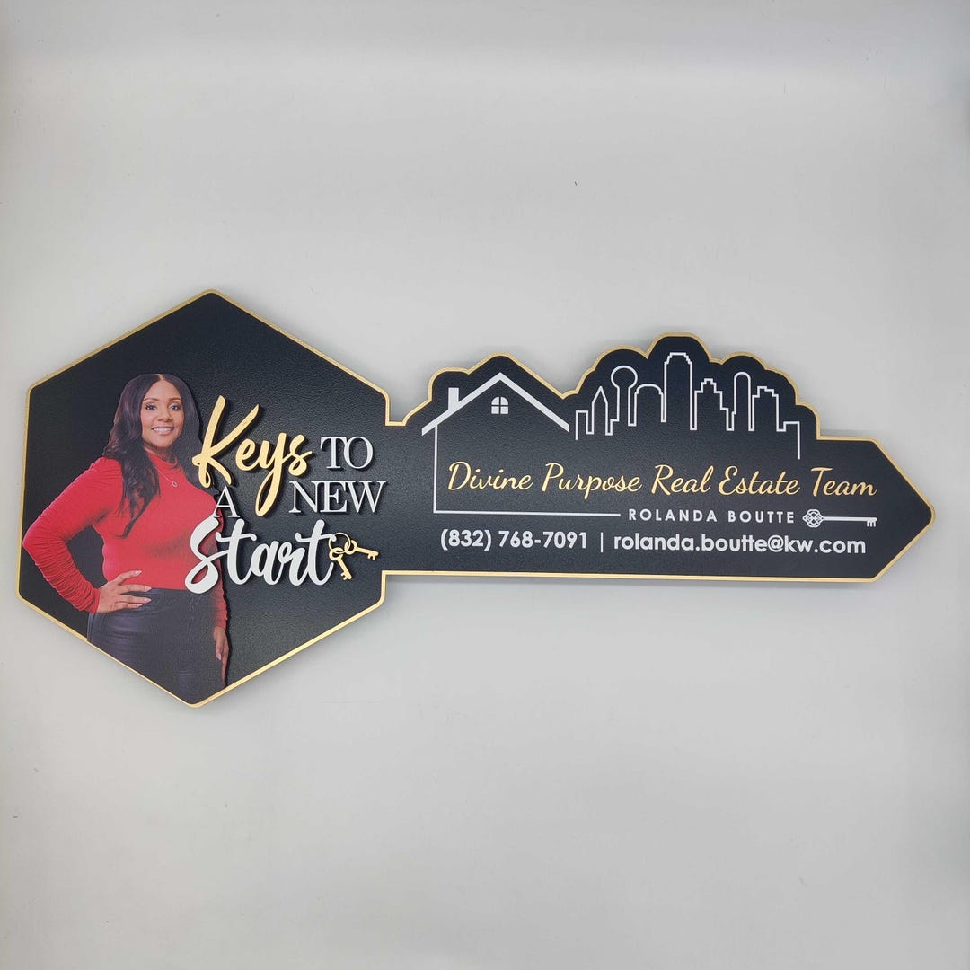 Key to A New Start Sign, 3D Realtor Key Sign, Closing Photo Prop, Key ...