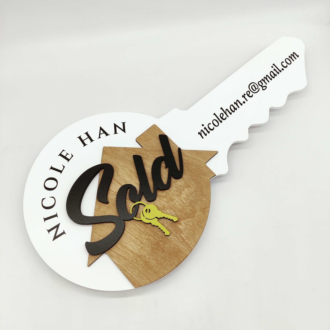 Sold by Key Sign, 3D Realtor Closing Custom, Sold Real Estate Agent Key ...