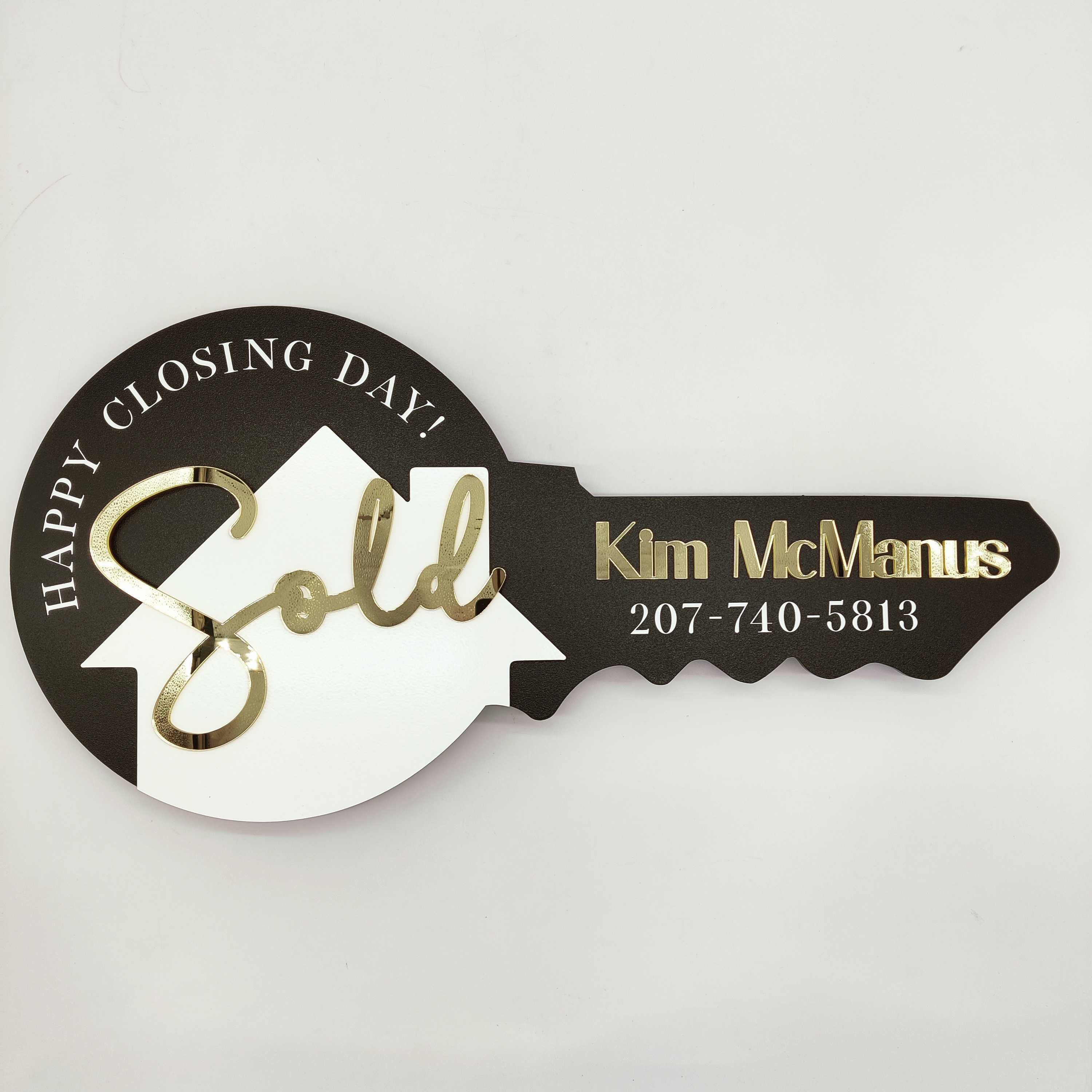 Sold by Key Sign, Gold Mirror Realtor Closing Custom, Sold Real Estate ...