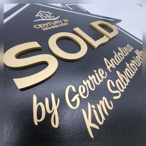 Sold House Shaped Sign, House Sign, Closing Gift Real Estate Agent ...
