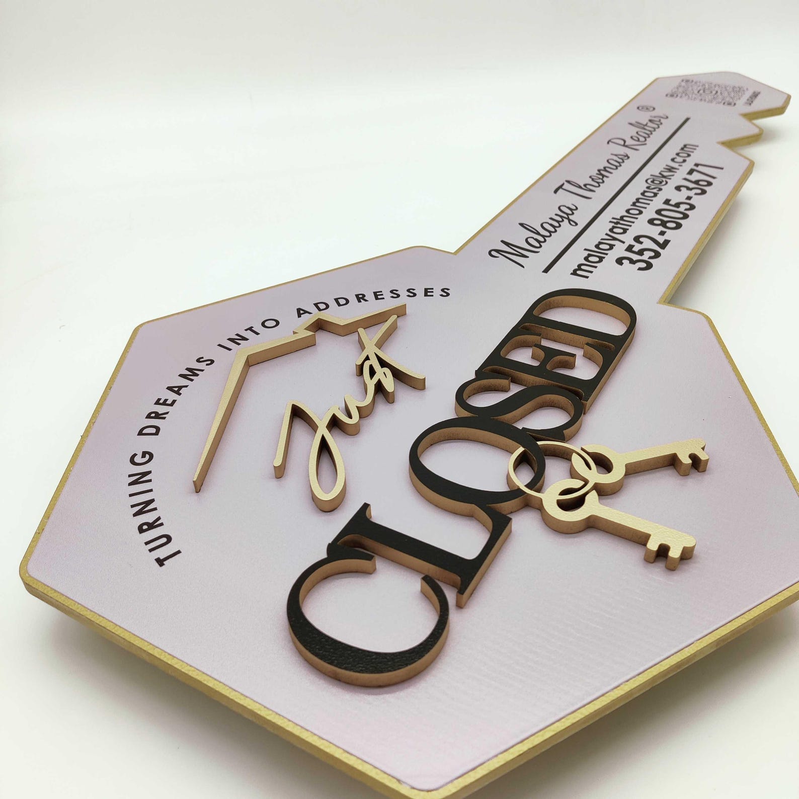 Just Closed, Key Sold Sign, Closing Photo Prop, 3D Hexagon Key Sign for ...