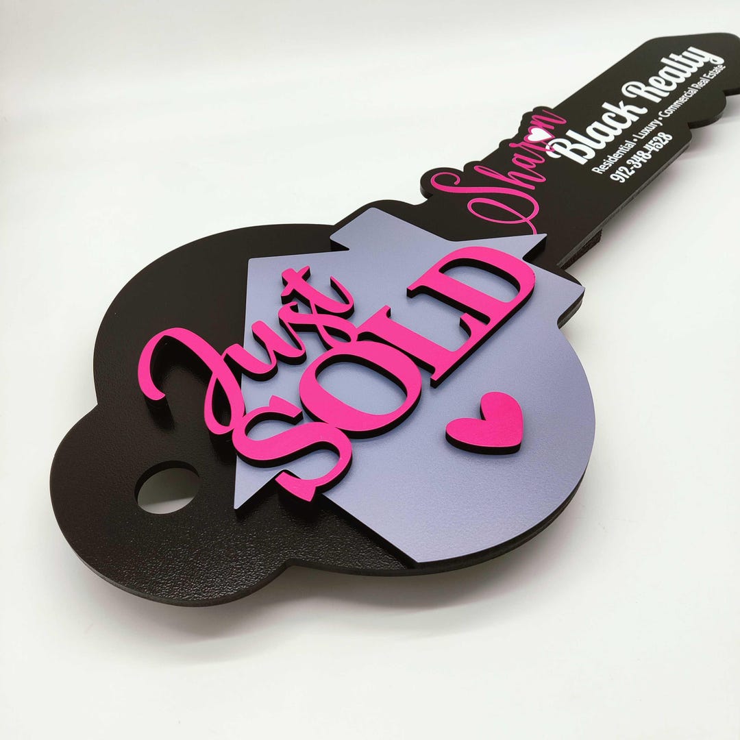 Just Sold, Key Sold Sign, Closing Photo Prop, Modern Key Sign for ...