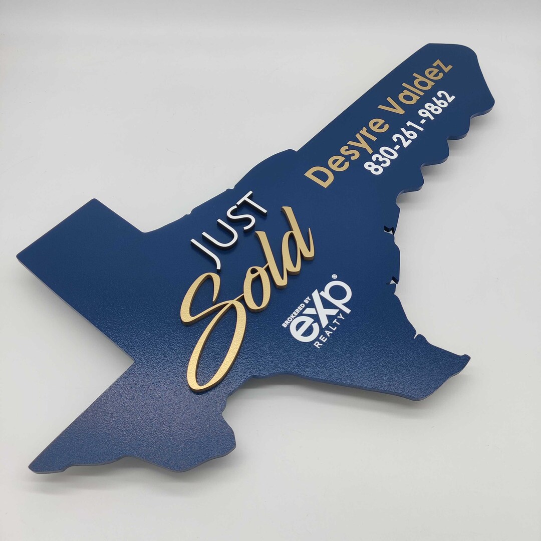 Just Sold Texas Sign, State USA 3D Realtor Closing Customs, Closing ...