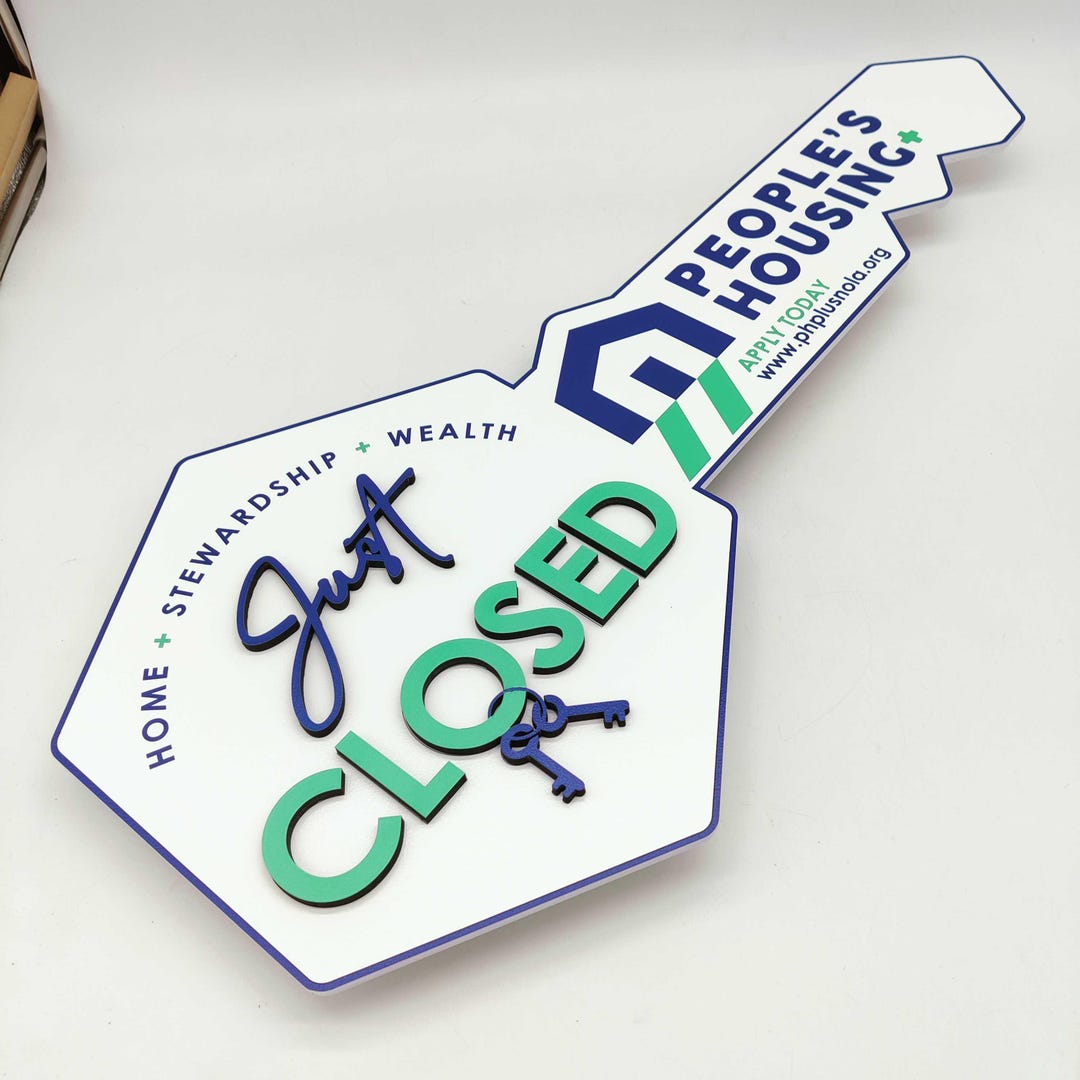 Just Closed Signage With Logo, 3D Key Sign, Closing Photo Prop,key Sign ...