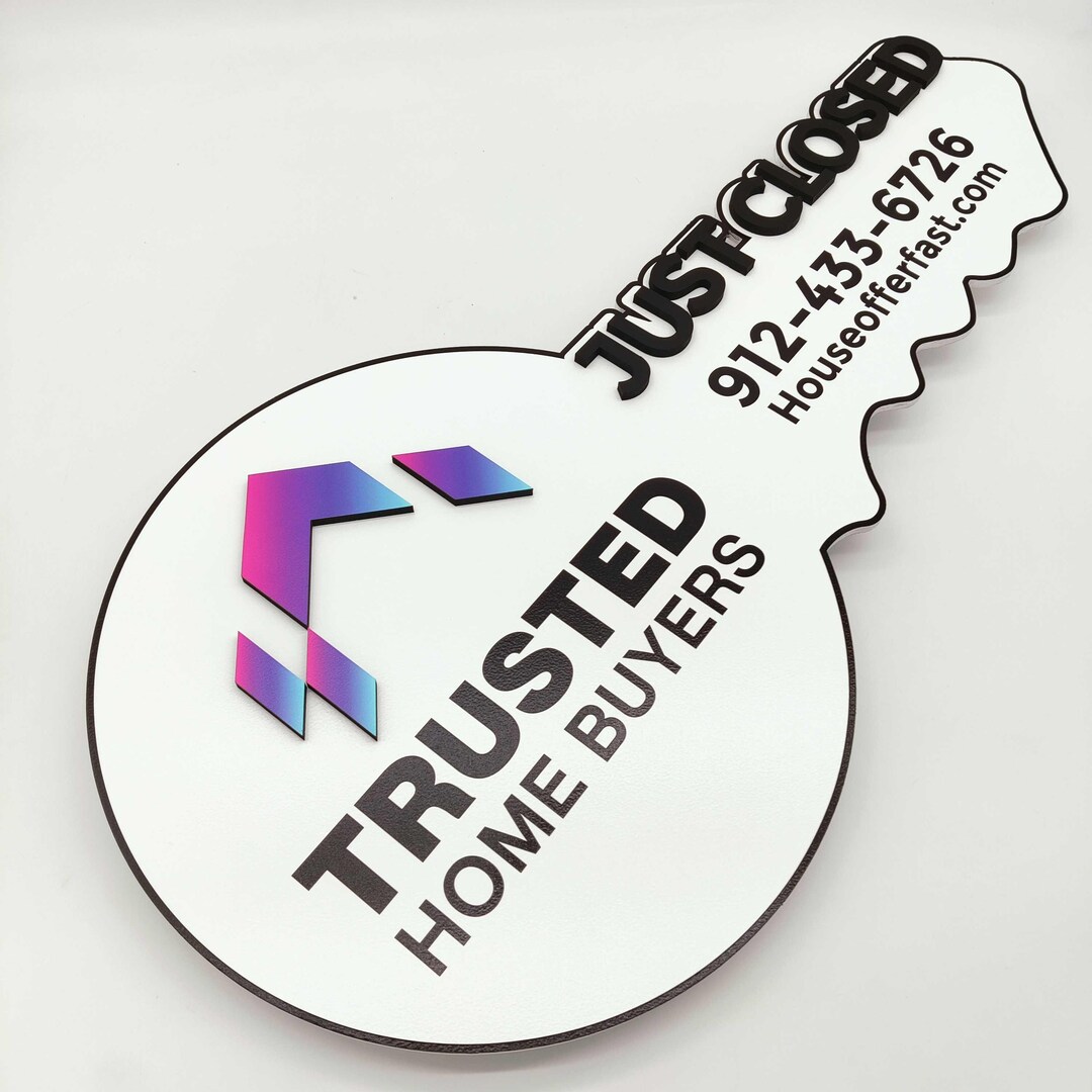 Just Closed Sign With Logo Realtor Closing Customs, 3D Closing Gifts ...
