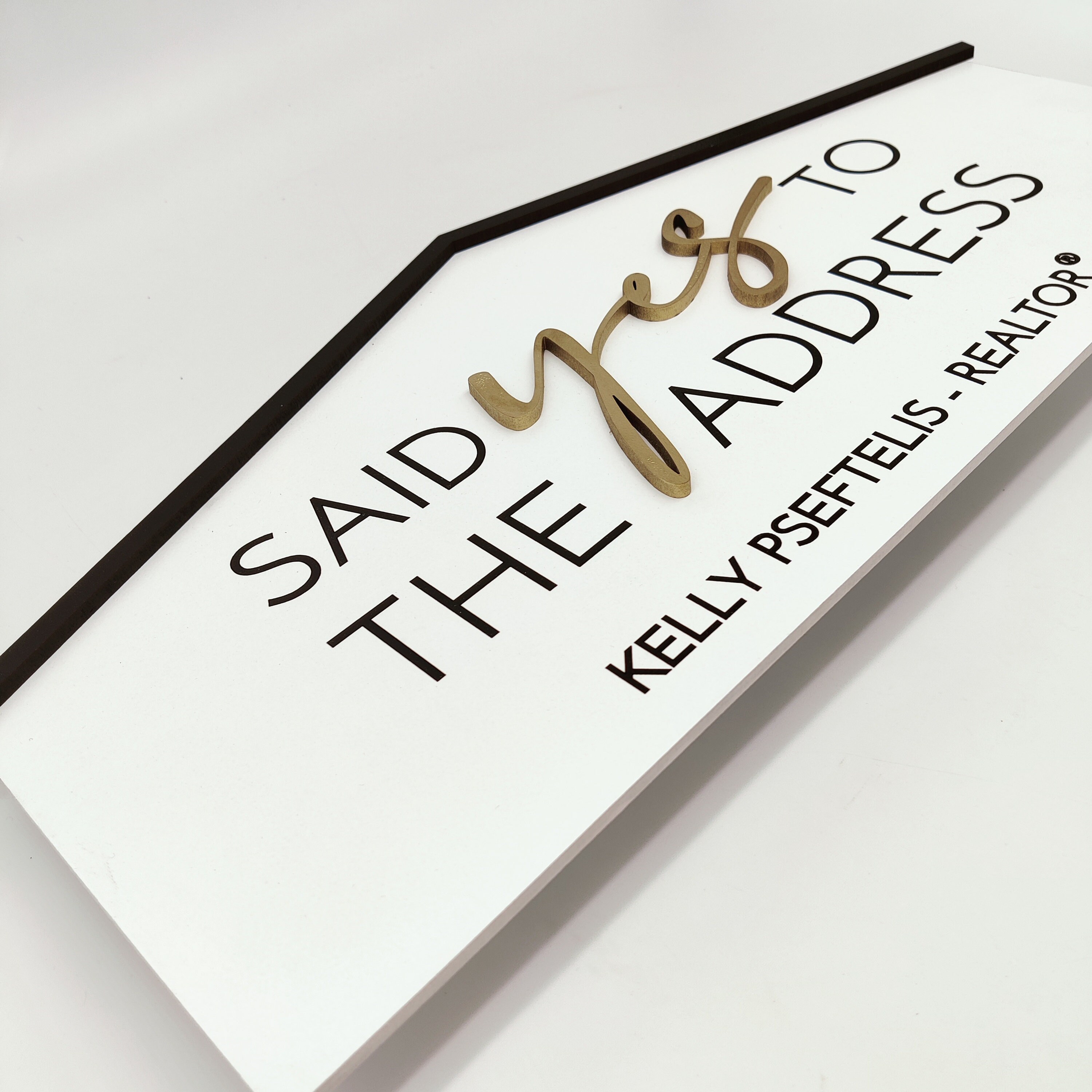 House Shaped Sign, 3D Said Yes to the Address, Closing Gift Real Estate ...
