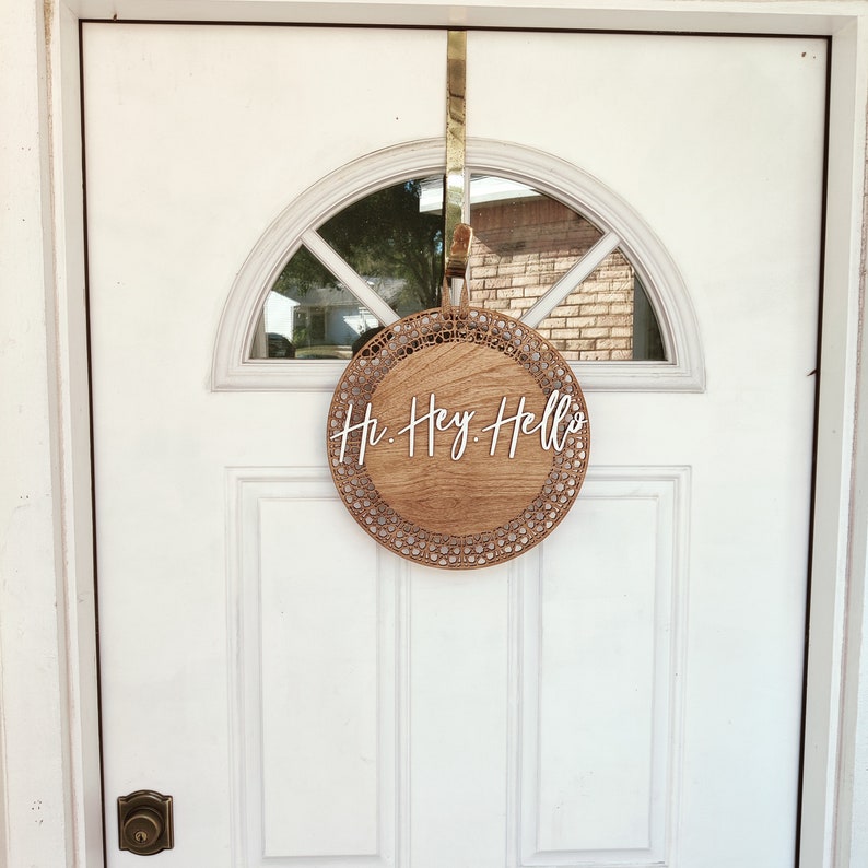 Heartwarming Wooden Welcome Door Sign - Hi.hey.hello Sign, Welcome Home ...