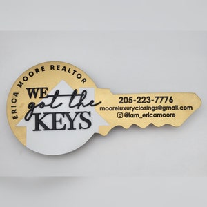 We Got the Keys Gold Key Sign, Realtor Closing Custom, Sold Real Estate ...