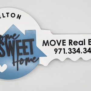 Home Sweet Home Key Sign, 3D Realtor Closing Sign, Sold Real Estate ...