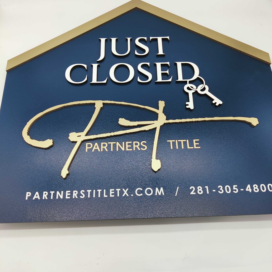 Just Closed House Shaped Sign, House Sign With LOGO, Sold Sign for ...