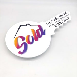 Custom Real Estate Marketing Cutout Key Sign, Realtor Social Media ...