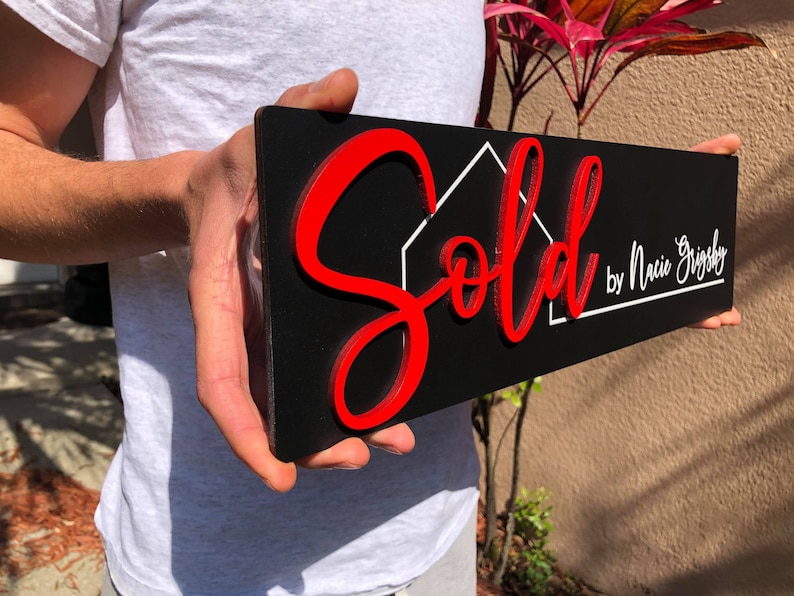 Sold Sign for Realtor Sold Wooden Sign Closing Gift Real - Etsy