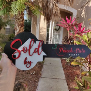 Sold Key Sign With LOGO, Realtor Sold Key Sign, 3D Closed Realtor Sold ...