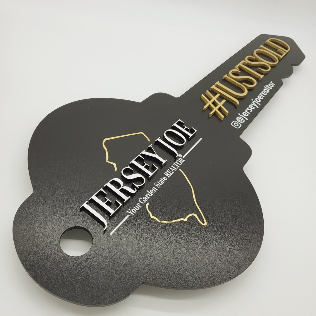 Sold Key Sign With LOGO, 3D Realtor Sold Key Sign, Closed Realtor Sold ...